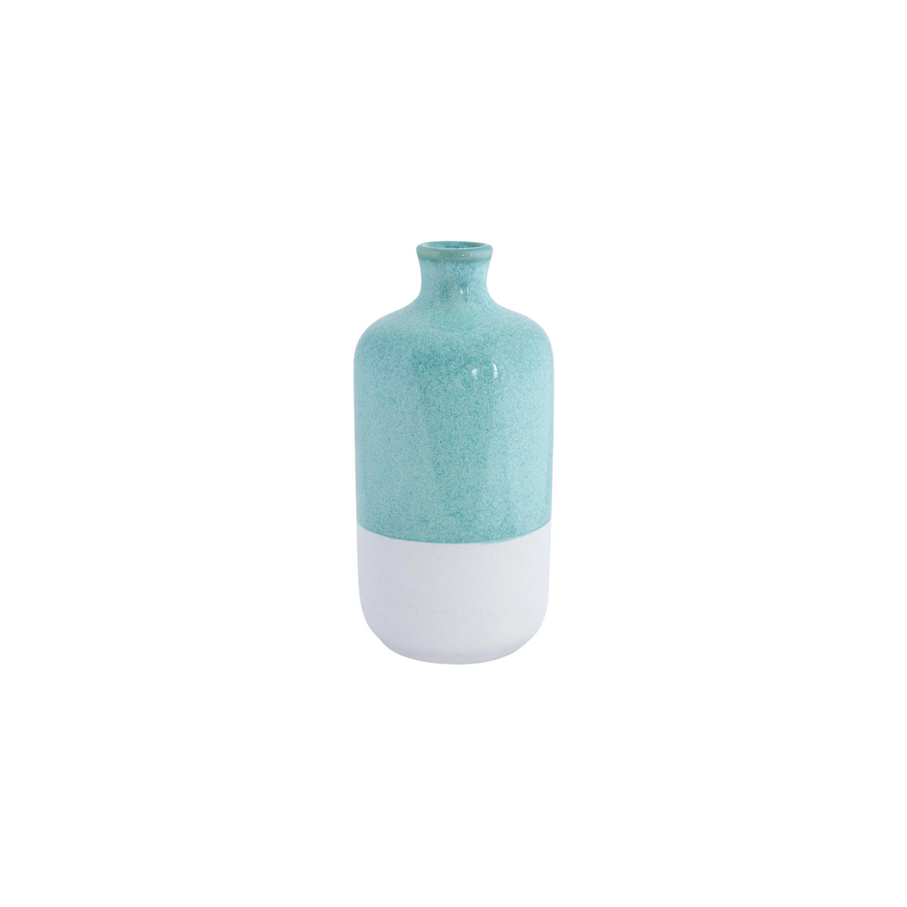 Syros Vase in Aqua and Grey Ombre Ceramic | FURNISH Tauranga