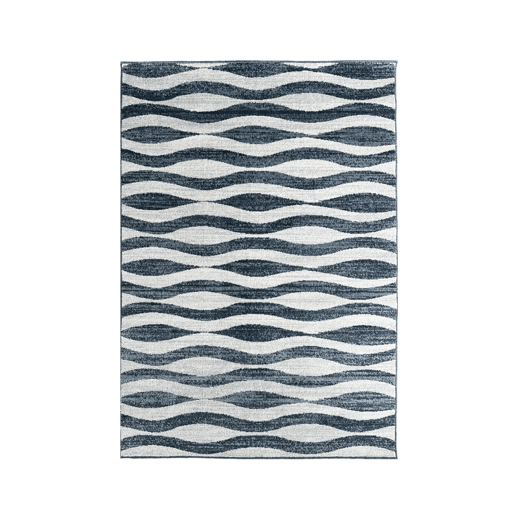 Blue-Grey Asana Wave Rug | FURNISH Tauranga