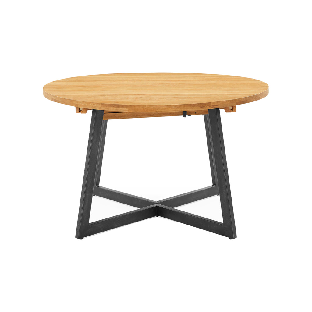 Calia Round to Oval Oak Extendable Dining Table | FURNISH