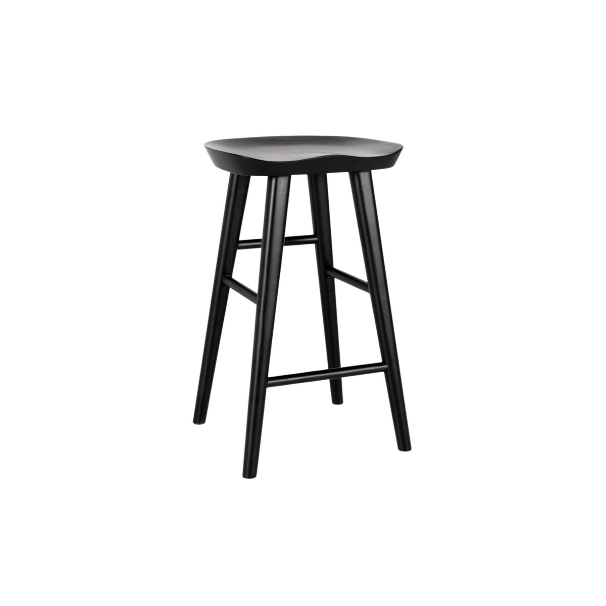 Elin Black Stained Oak Counter Stool | FURNISH