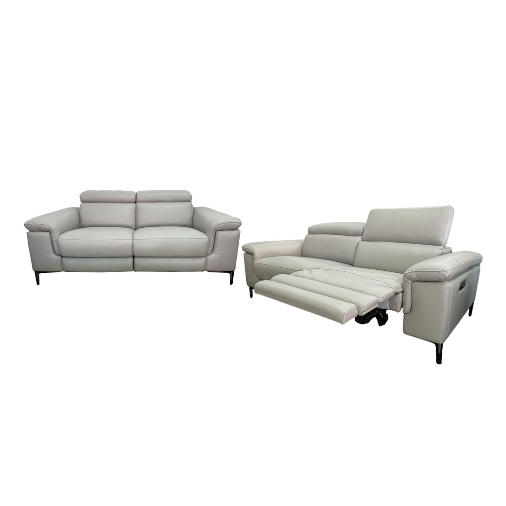 Marley Power Recliner Lounge Suite with Adjustable Headrests in Atollo ...
