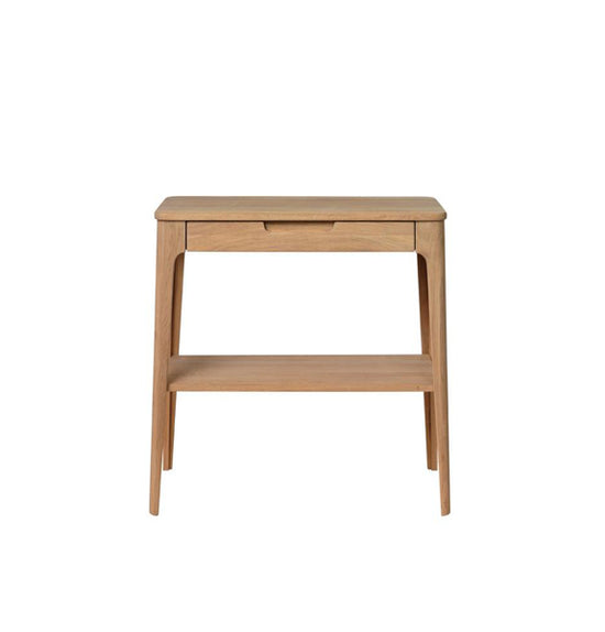 New Amalfi Console Table - Solid Oak/ Oak Veneer Top | FURNISH
