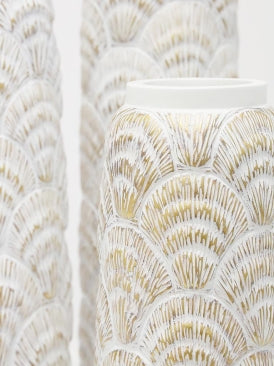 Fan Shell Polyresin Vase 75cm - White Distress – FURNISH