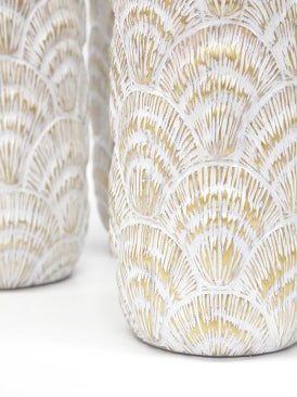 Fan Shell Polyresin Vase 75cm - White Distress – FURNISH